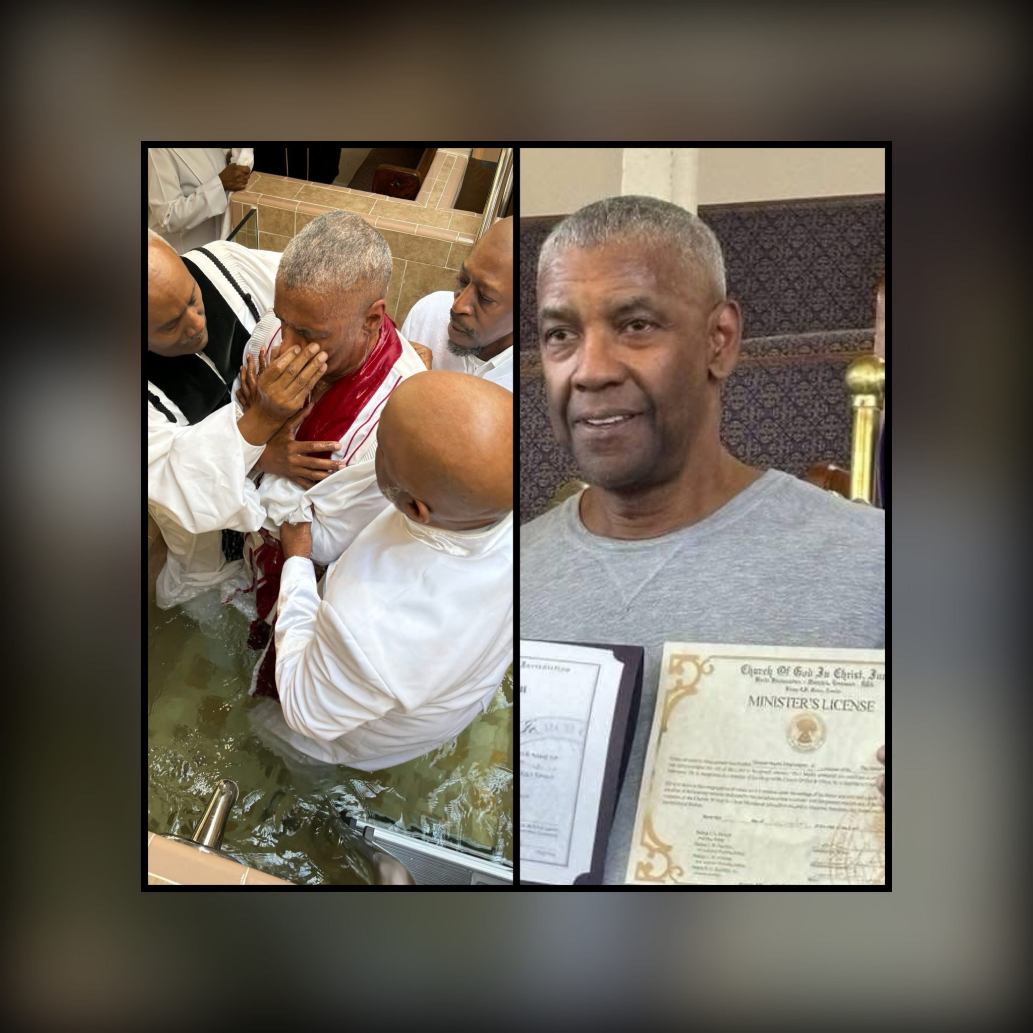 Actor Denzel Washington Baptized: Now A Licensed Minister