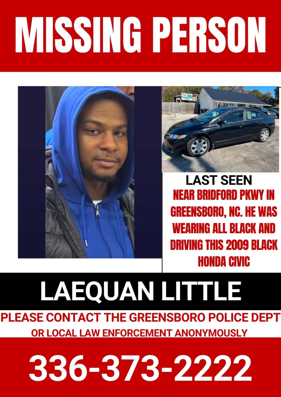 Greensboro: Laequan Little Missing, Last Seen With "Friend"