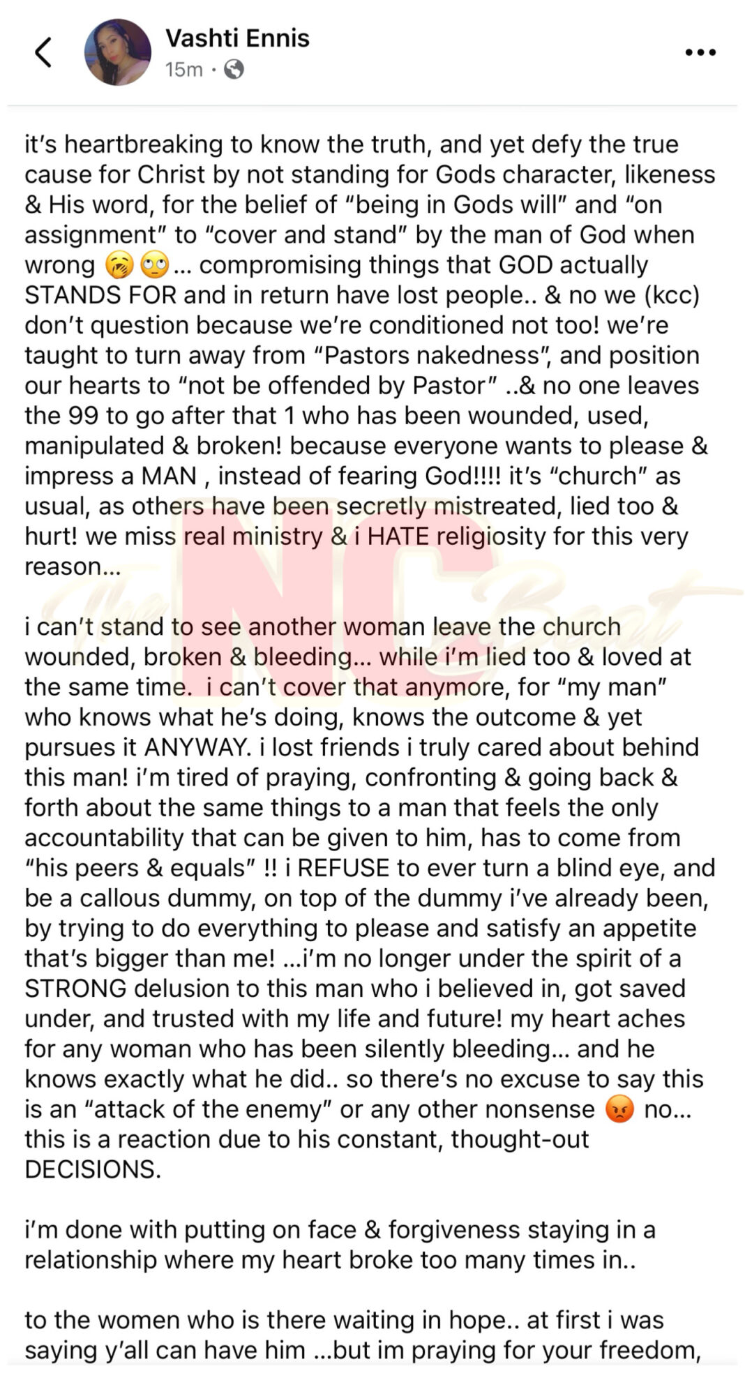 Prophet Brian Carn's Girlfriend Exposes Him On Facebook