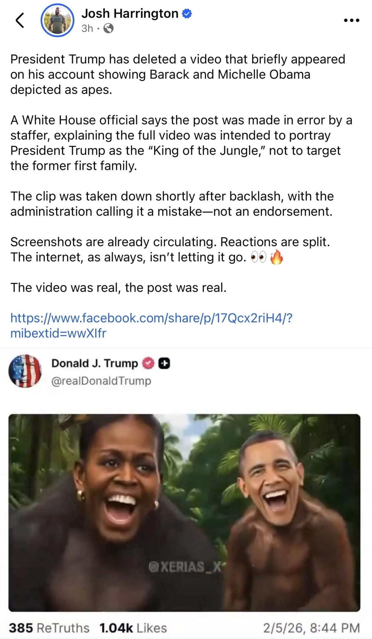 Josh Harrington Laughs At Racist Trump Post While Facing Stalking ...