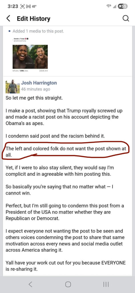 Josh Harrington Laughs At Racist Trump Post While Facing Stalking ...